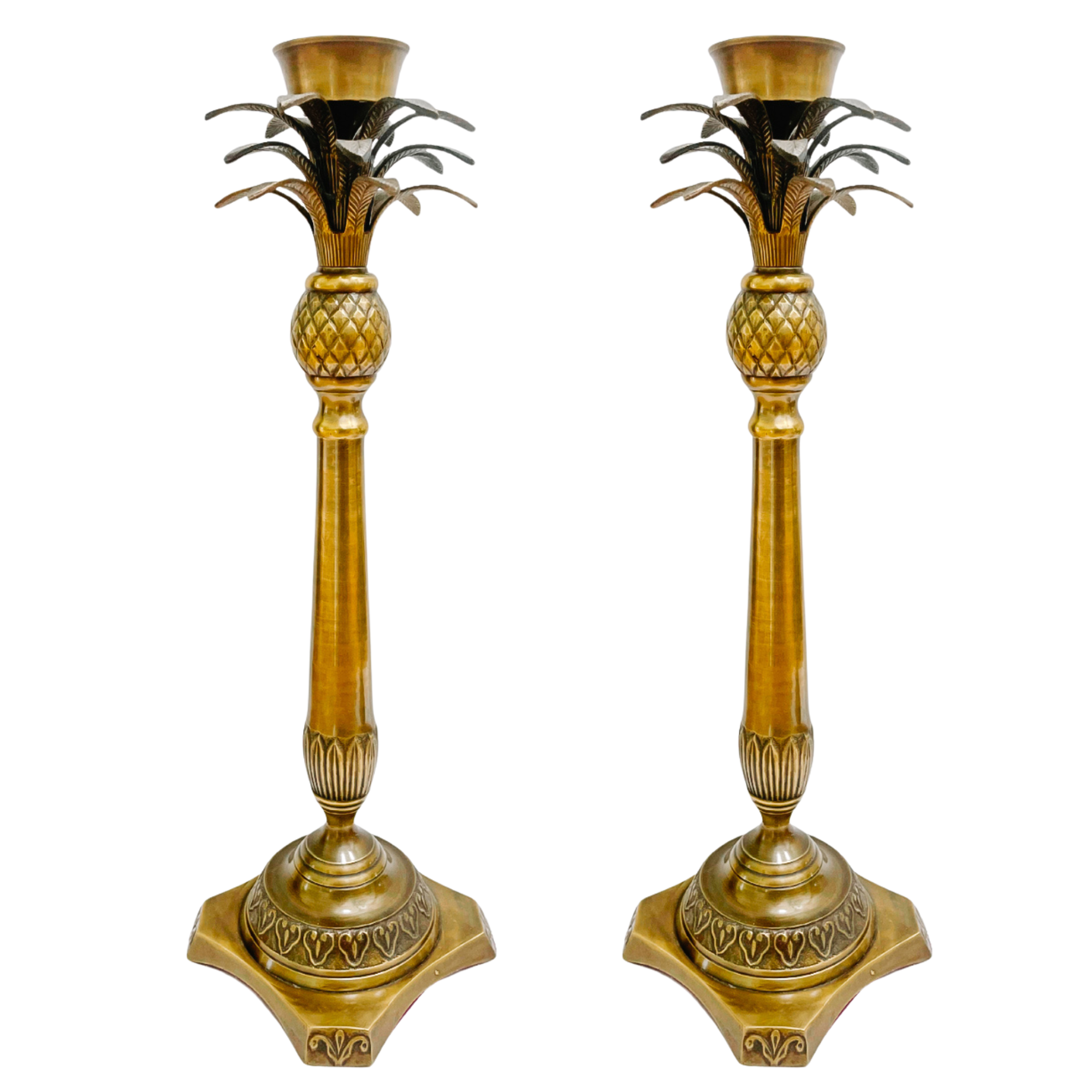Vintage Extra Tall Brass Pineapple Candlesticks – House of Andaloo