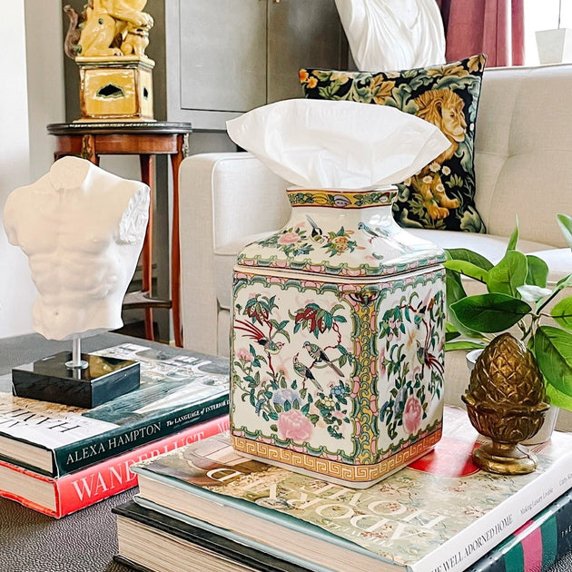 Famille Rose Ceramic Tissue Box Cover – House of Andaloo