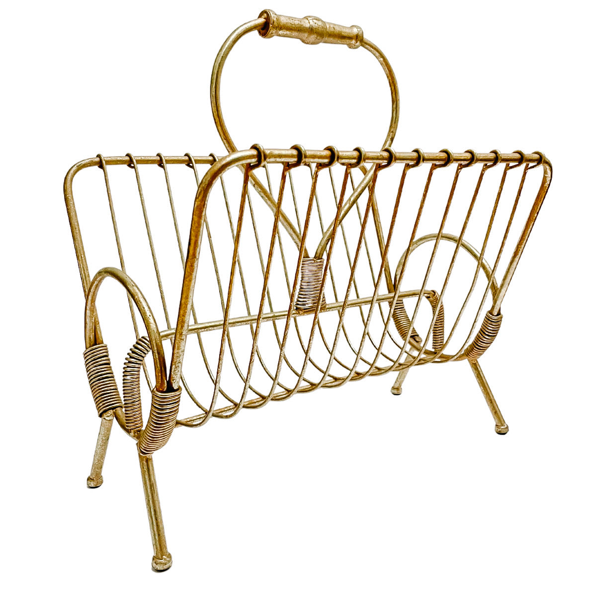 Retro MCM Gold Metal Rope Magazine Rack – House of Andaloo