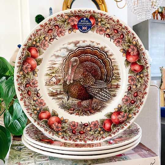English Thanksgiving Turkey Dinner Plates 11" – House of Andaloo