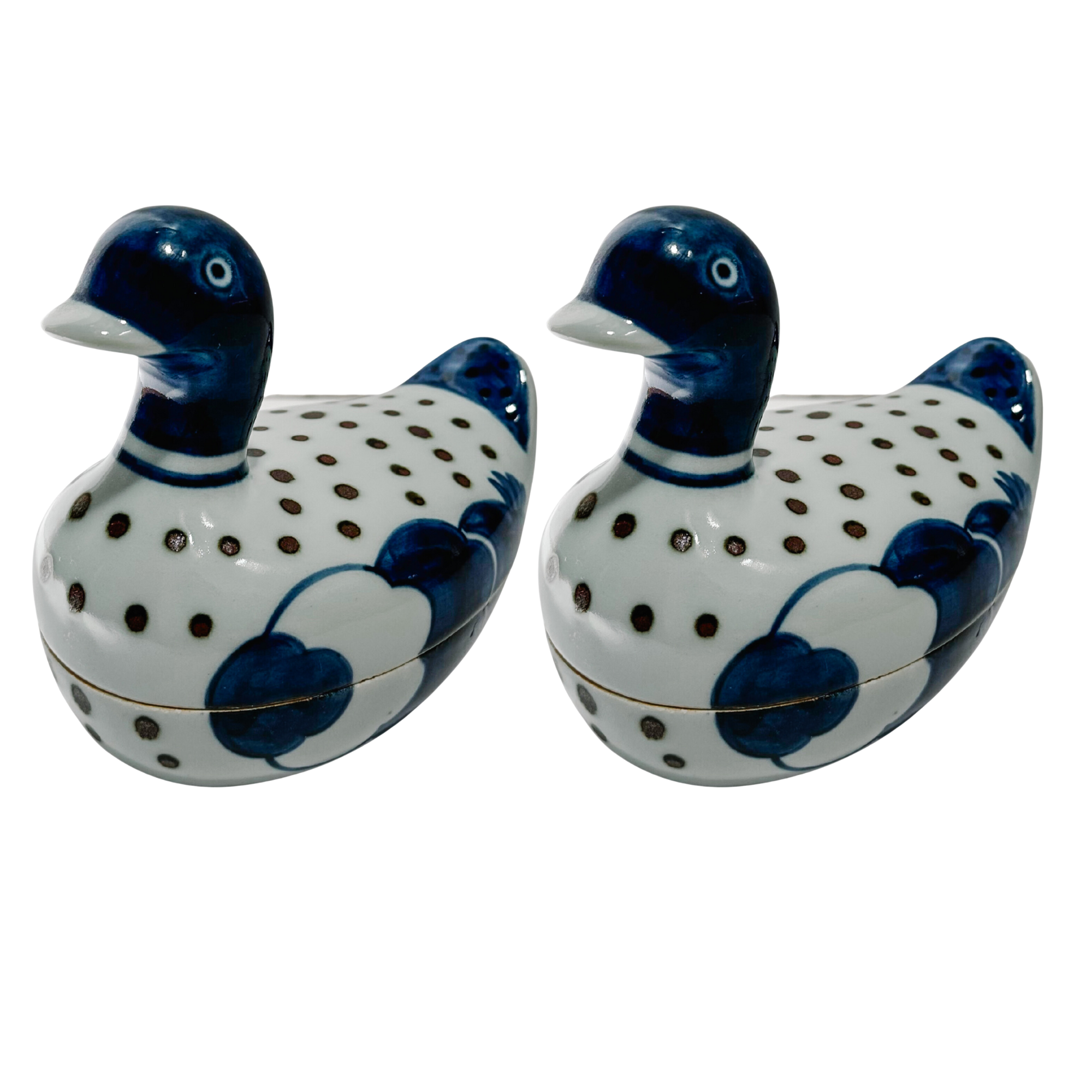 Pair Of Chinese Blue & White Porcelain Duck Boxes – House of Andaloo
