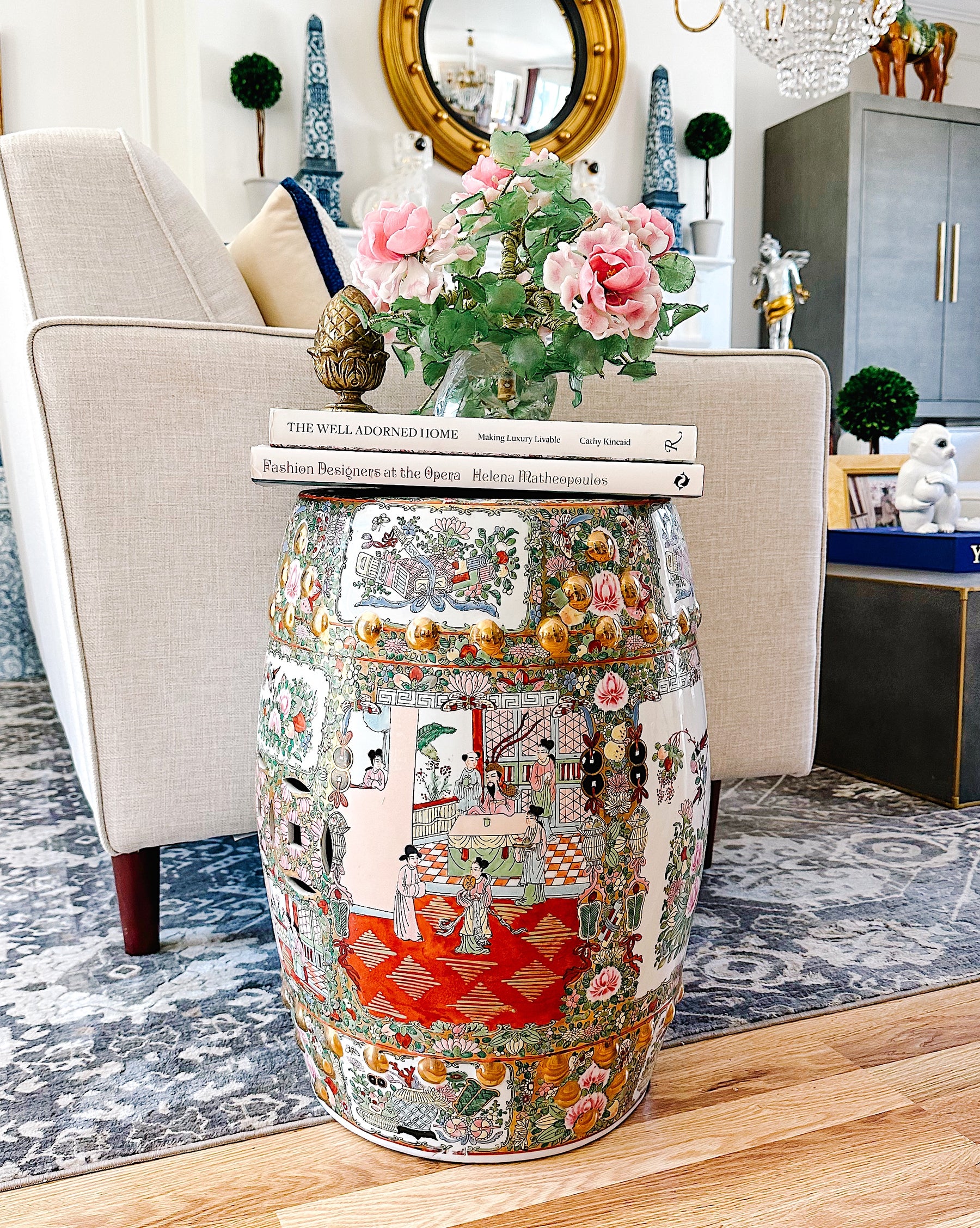 Vintage Chinese Rose Medallion Garden Stool – House of Andaloo